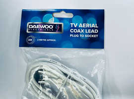 Tv Aerial Coax Lead Plug To Socket (male To Female) Cable 2m | in ...